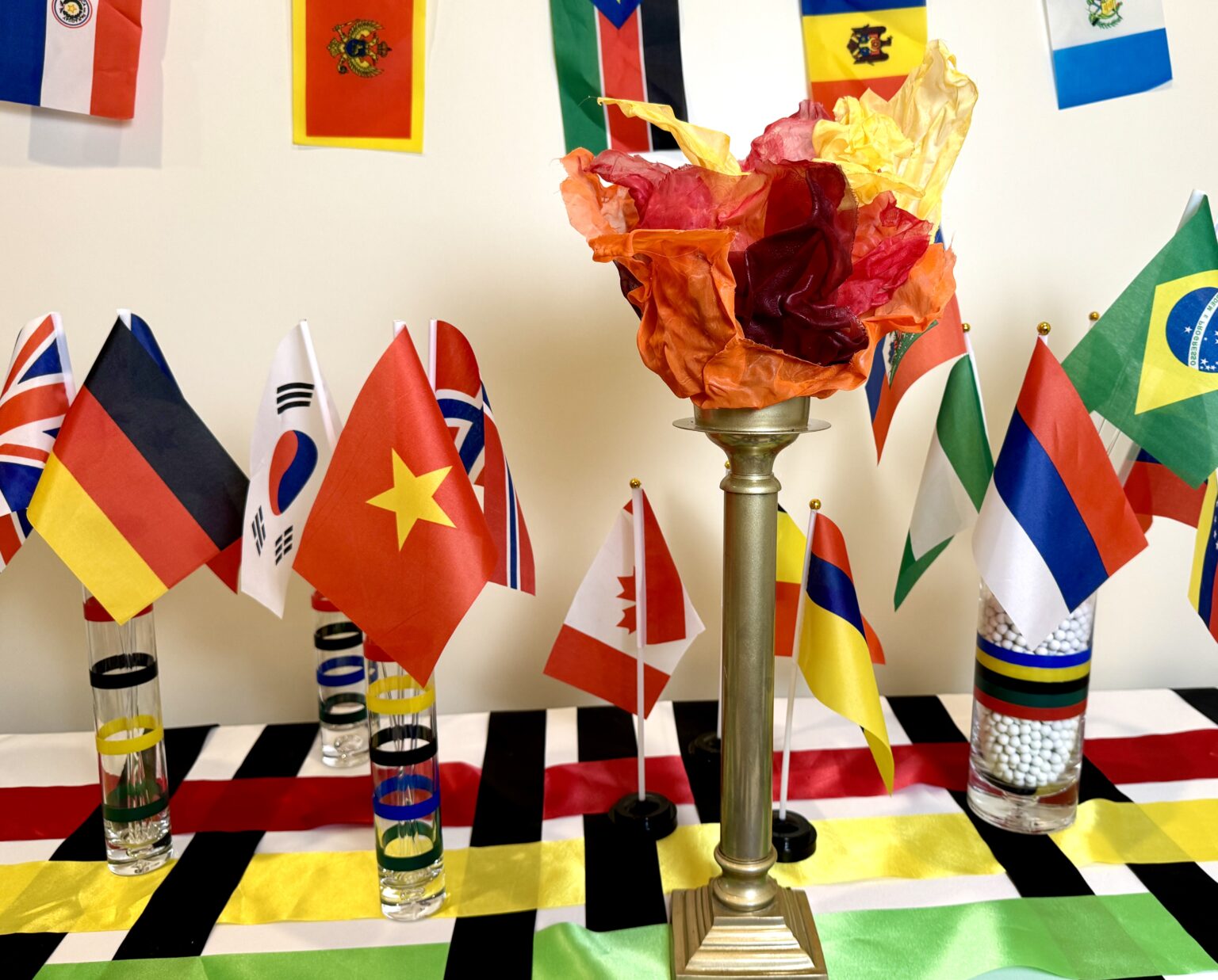 DIY Olympic Games Decor - Olympic Ring Vases - Michelle Crowley